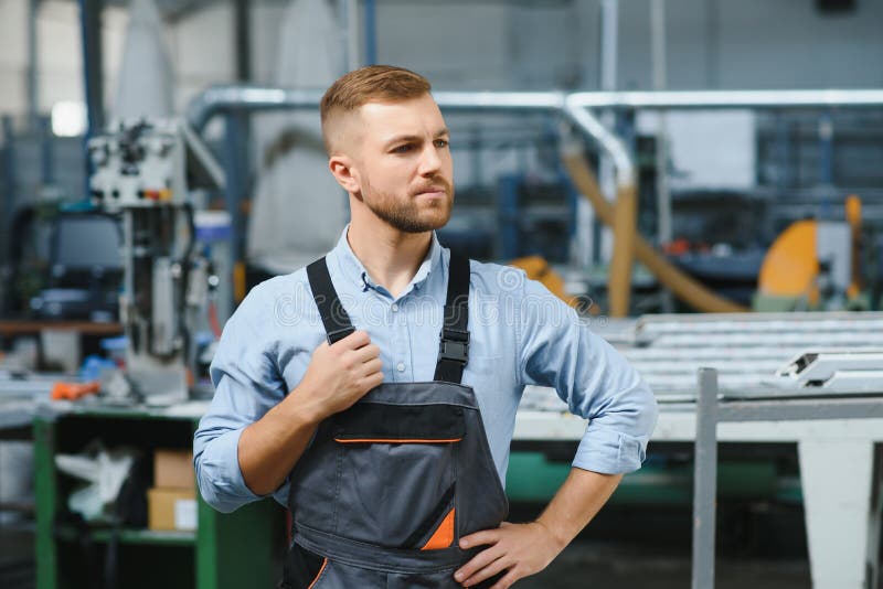 Factory Worker. Man Working on the Production Line. Stock Image - Image ...