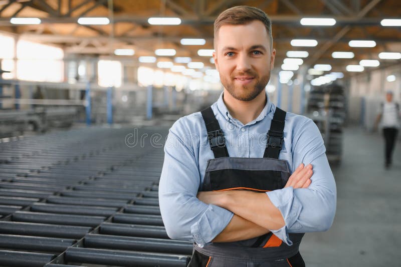 Factory Worker. Man Working on the Production Line. Stock Photo - Image ...