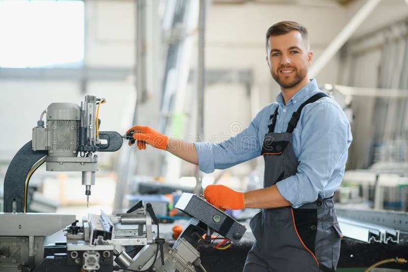 Factory Worker. Man Working on the Production Line. Stock Photo - Image ...