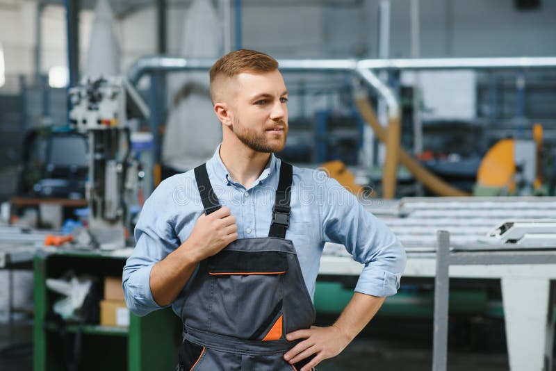 Factory Worker. Man Working on the Production Line. Stock Image - Image ...