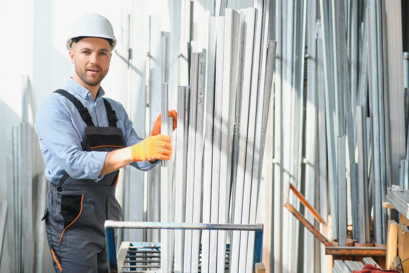 Factory Worker. Man Working on the Production Line. Stock Image - Image ...