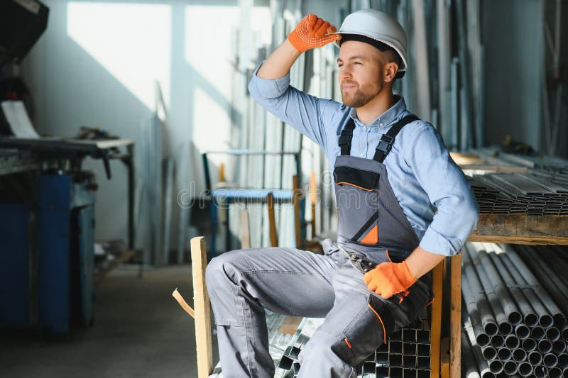 Factory Worker. Man Working on the Production Line. Stock Photo - Image ...