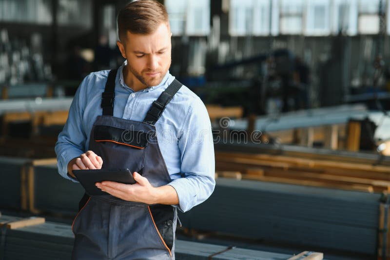 Factory Worker. Man Working on the Production Line. Stock Photo - Image ...