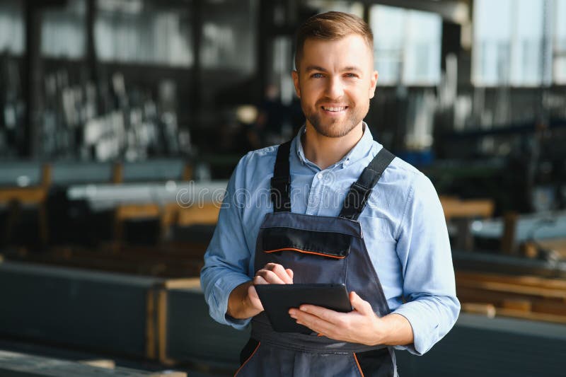 Factory Worker. Man Working on the Production Line. Stock Photo - Image ...