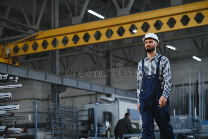 Factory Worker. Man Working on the Production Line. Stock Image - Image ...