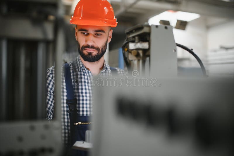 Factory Worker. Man Working on the Production Line. Stock Photo - Image ...