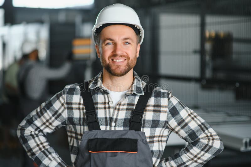 Factory Worker. Man Working on the Production Line Stock Image - Image ...