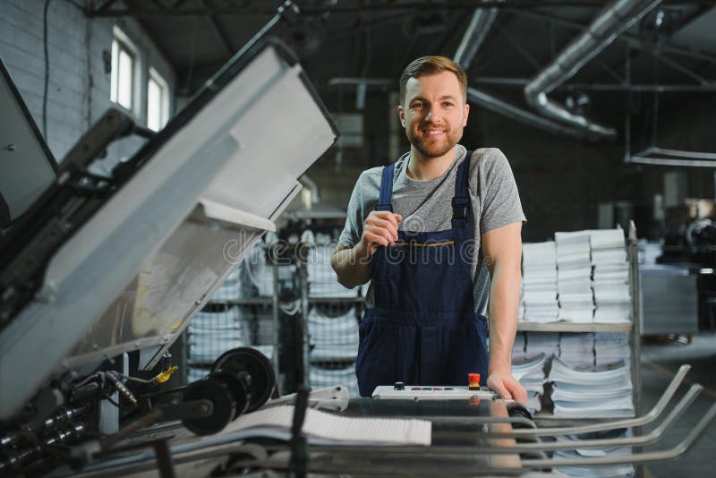 Factory Worker. Man Working on the Production Line. Stock Image - Image ...