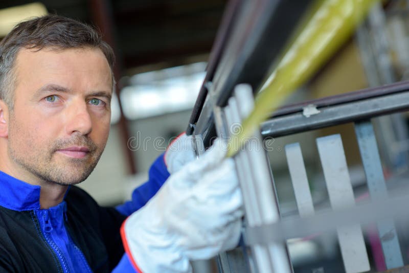 Factory Worker in Metal Industry Stock Photo - Image of handsome, metal ...