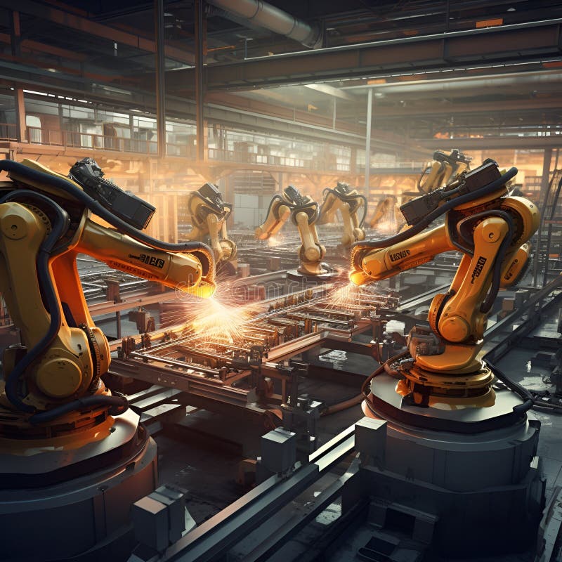 Factory Worker Robot, Ai Generative Stock Illustration - Illustration ...