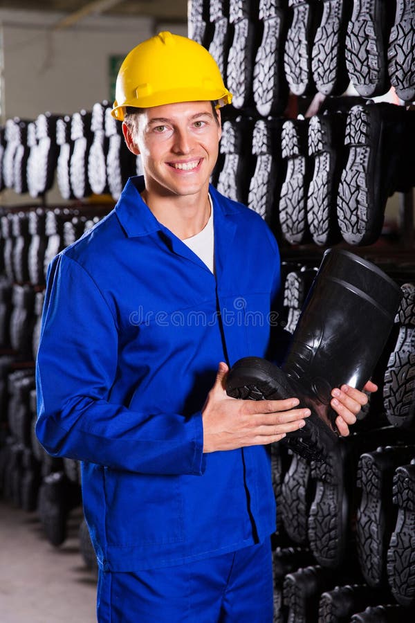 Factory worker rubber-boot stock image. Image of controller - 45402243