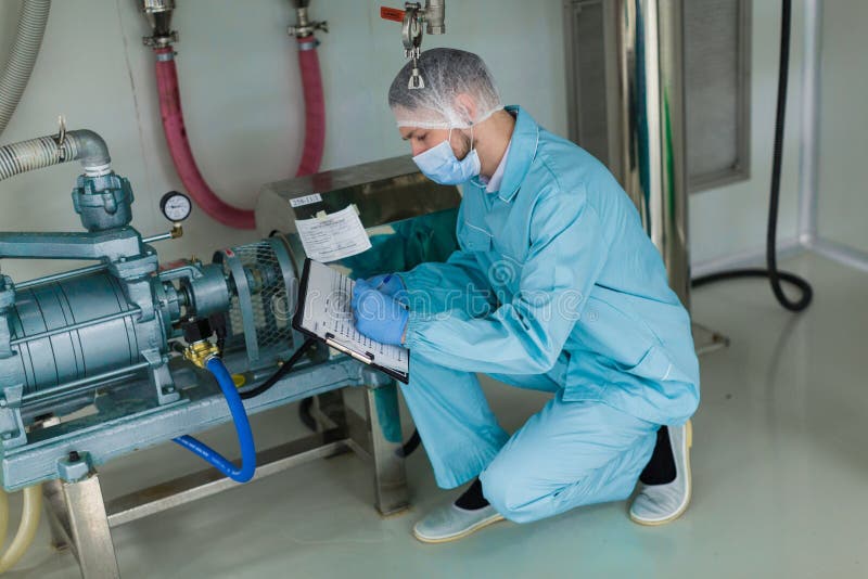 Scientist Work with High-pressure Tank Engine Stock Photo - Image of ...