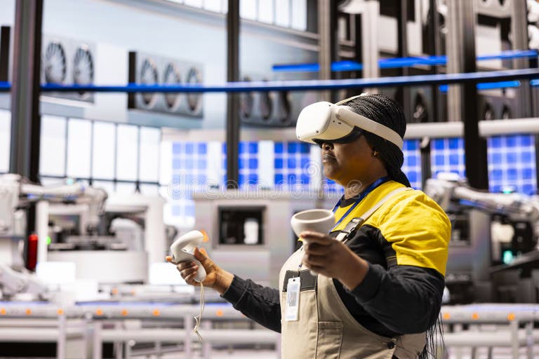 Factory Worker Using VR for Training Stock Image - Image of efficiency ...