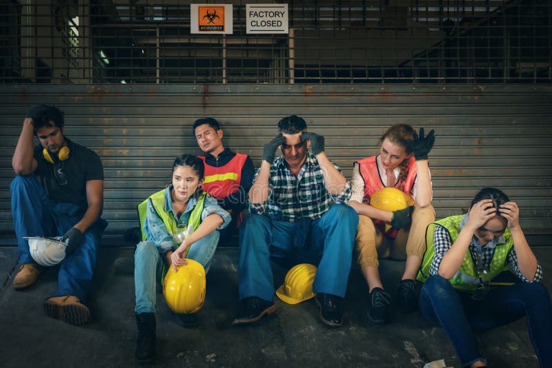 Factory Workers at Factory with Annoucement of Factory Closed Due To ...
