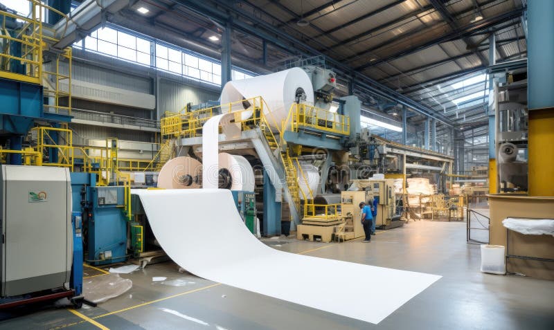 Factory Workers Creating Handmade Paper Stock Illustration ...