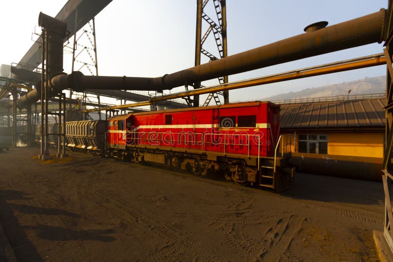 Iron and Steel Producing Factory and Workers Working. Stock Photo ...