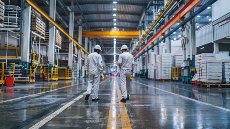 Factory Workers Performing Visual Inspections Stock Illustration ...