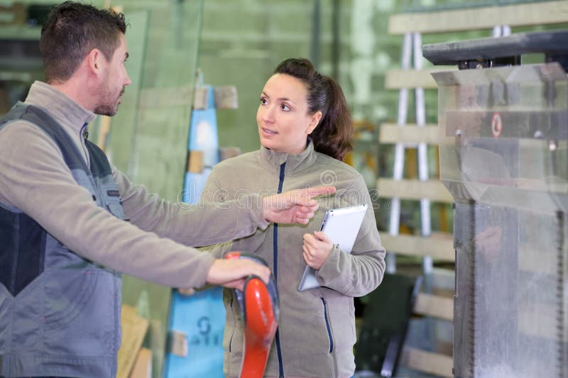 Factory Workers in Process Working on Equipment Stock Image - Image of ...