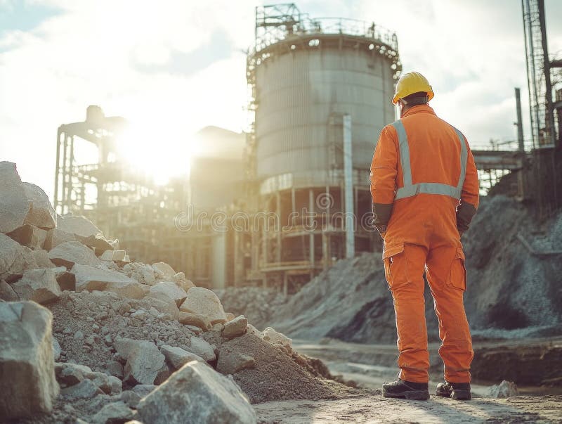 Generative Ai, Factory Workers Standing Proudly Looking at Factory ...