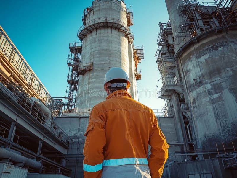 Generative Ai, Factory Workers Standing Proudly Looking at Factory ...