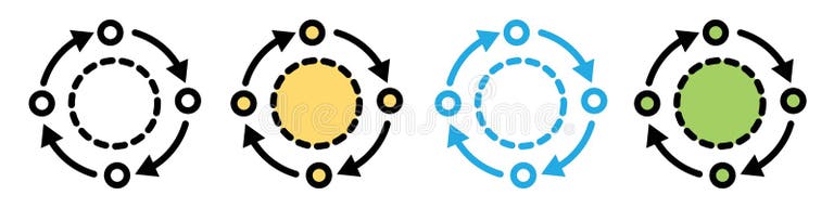 Factory Workflow Optimization Icons Depicting Sequential Processes and ...