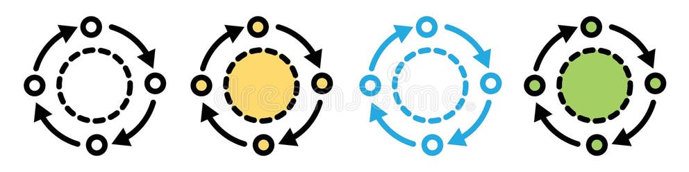 Factory Workflow Optimization Icons Depicting Sequential Processes and ...
