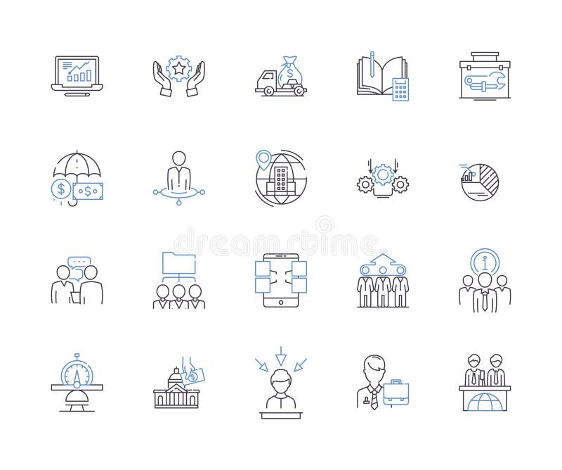 Factory Workflow Outline Icons Collection Factories Workflow