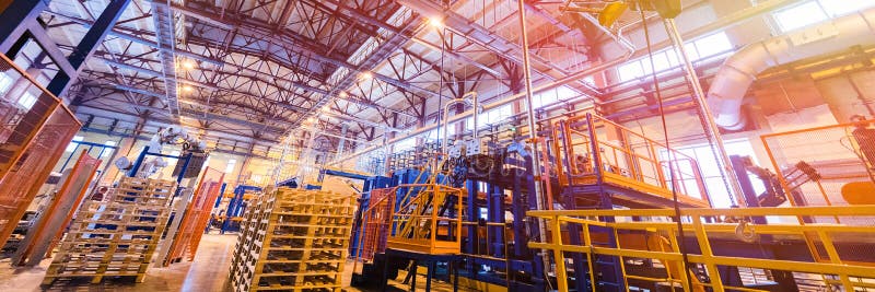 Fiberglass Production Industry Equipment at Manufacture Background ...