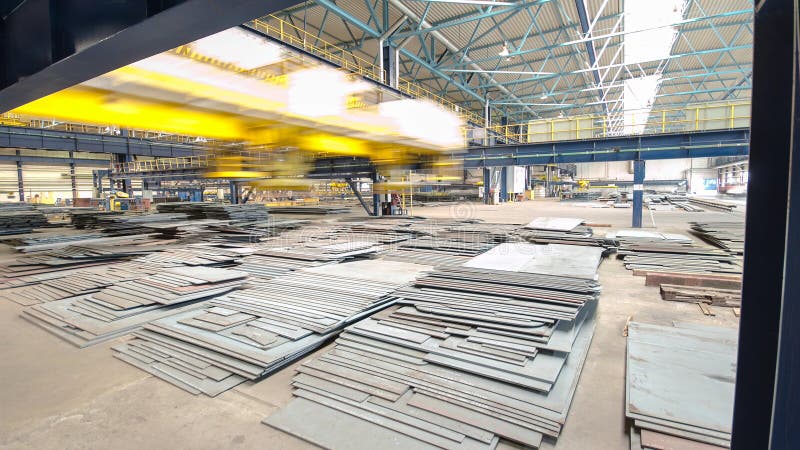 Factory Workshop with Lifting Crane Device Timelapse Hyperlapse Stock ...