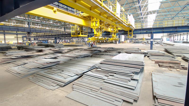 Factory Workshop with Lifting Crane Device Timelapse Hyperlapse Stock ...