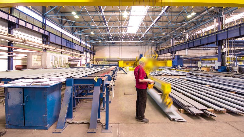 Factory Workshop with Lifting Crane Device Timelapse Hyperlapse Stock ...