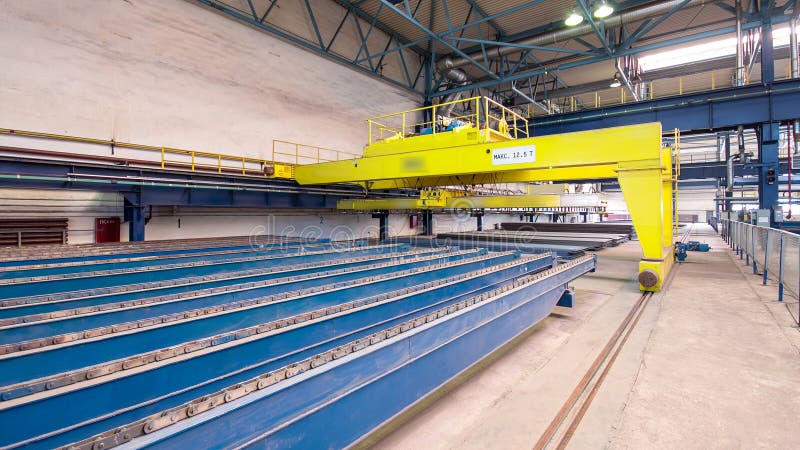 Factory Workshop with Lifting Crane Device Timelapse Hyperlapse Stock ...