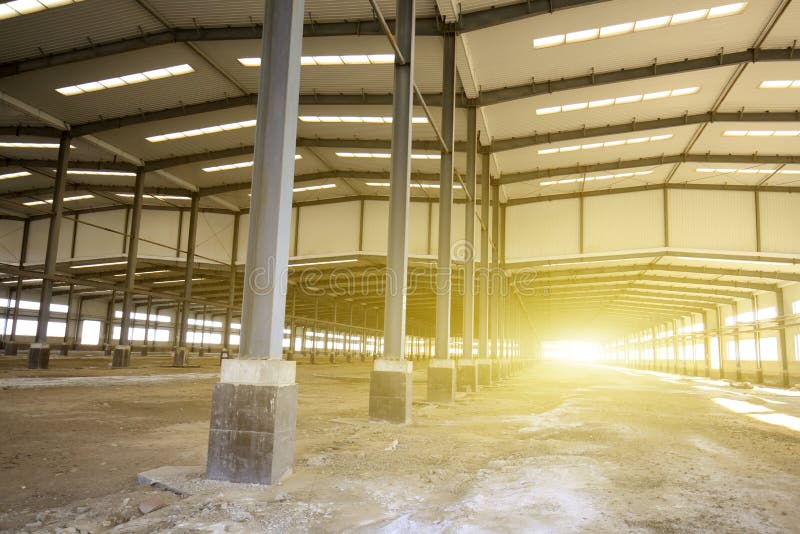 Factory Workshop, Steel Structure Stock Image - Image of workshop ...