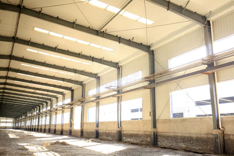 Factory Workshop, Steel Structure Stock Image - Image of empty ...