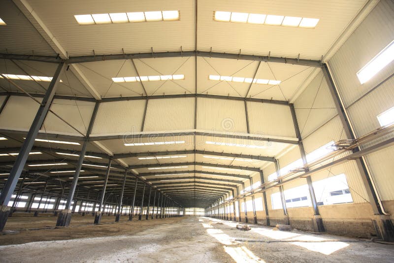 Factory Workshop, Steel Structure Stock Image - Image of space ...