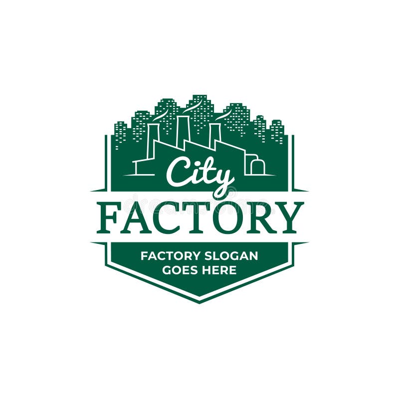 City Factory Design Template. Industry in the City. Vector and ...