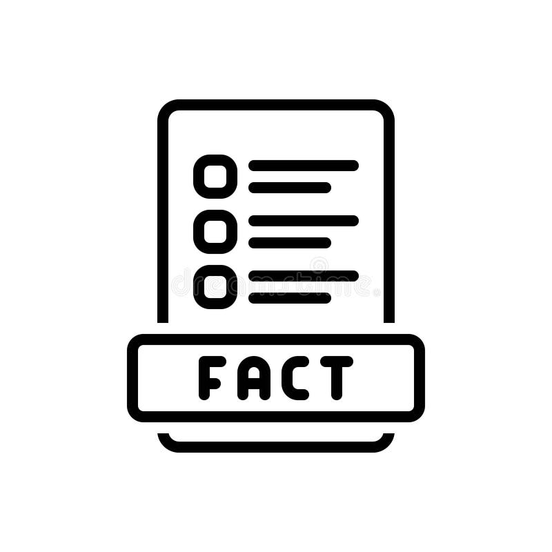 Black Line Icon for Facts, Information and New Stock Illustration ...