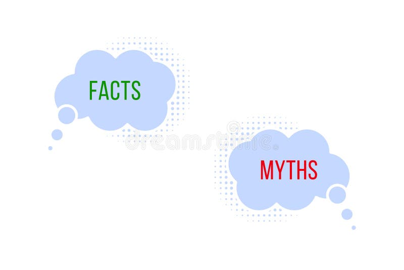Facts and myths in clouds stock vector. Illustration of concept - 194019953