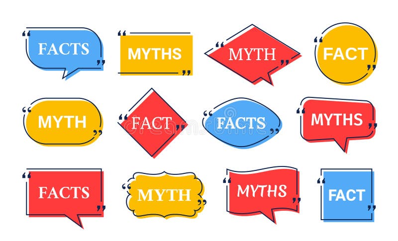 Facts Myths in Speech Bubbles. Vector Illustration Stock Illustration ...