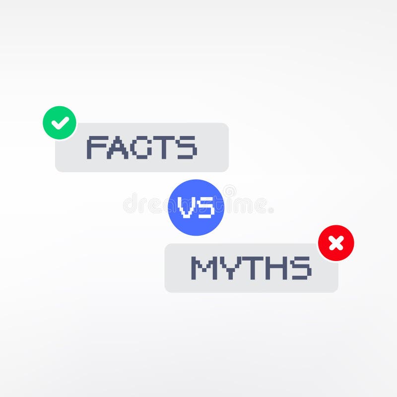Facts Vs Myths. Concept of Thorough Fact-checking or Easy Compare ...