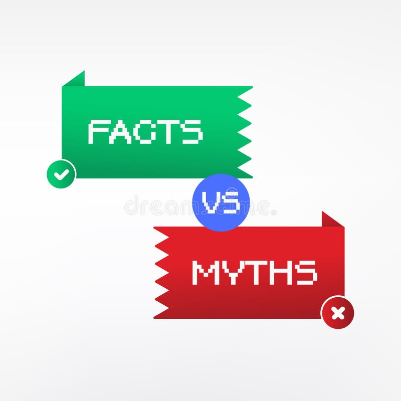 Facts Vs Myths. Concept of Thorough Fact-checking or Easy Compare ...