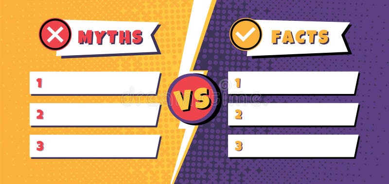 Facts Vs Myths Template. Comparison List of 3 Myths and Facts with ...