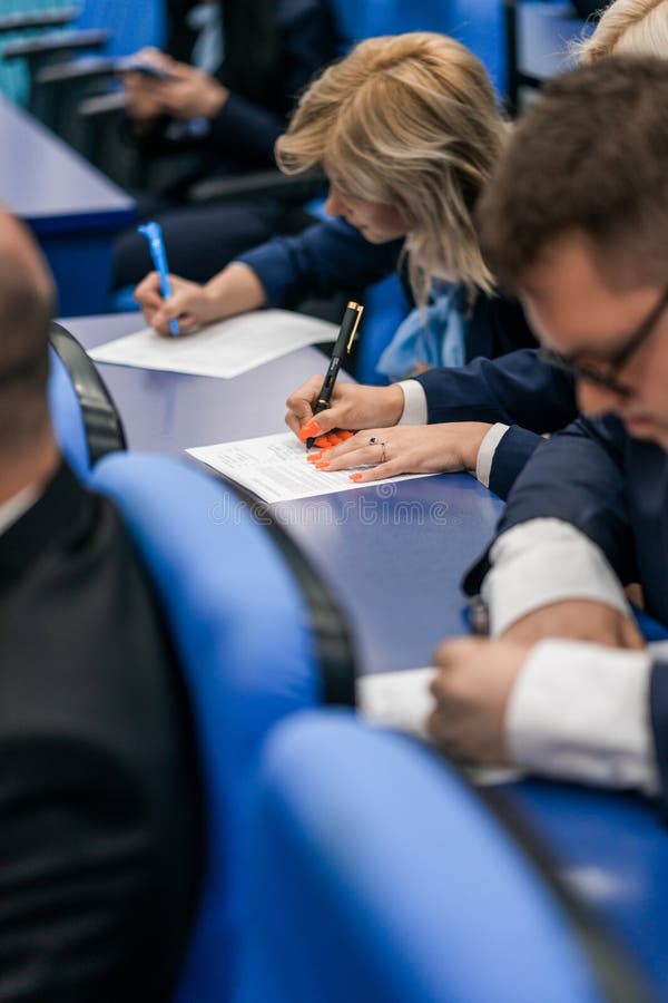 Faculty Students Having Exam at the Classroom. Stock Image - Image of ...