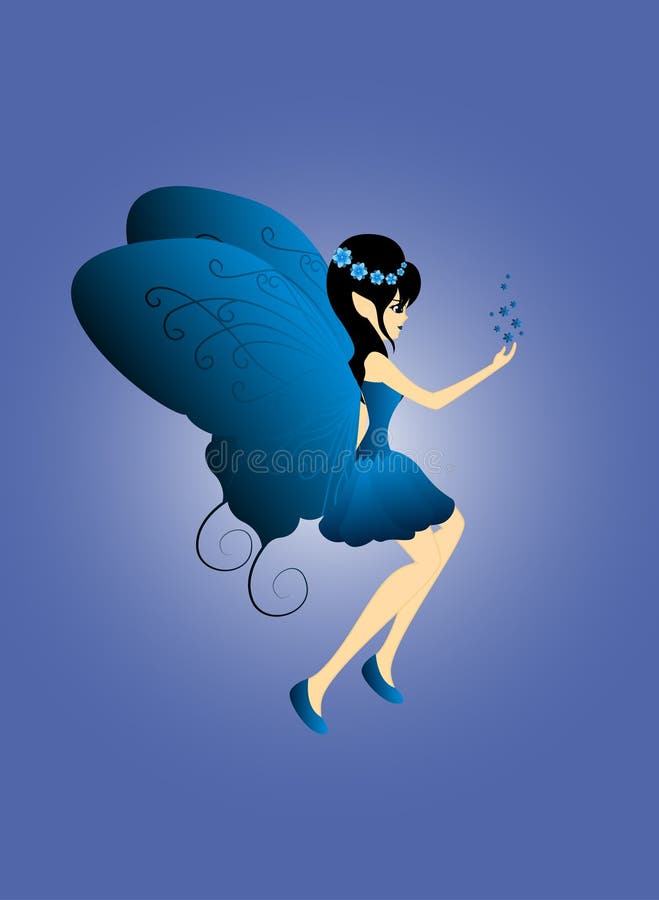 A Fada Azul Traz Protagoniza Em Sua Mão Ilustração do Vetor ...