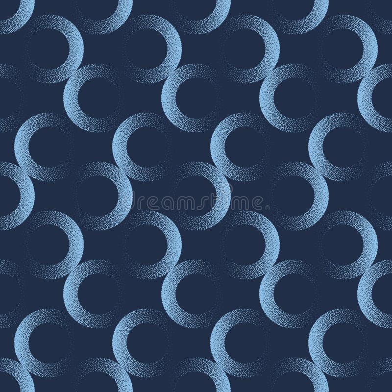 Faded Blue Circle Grid Seamless Pattern Trend Vector Stylish Abstract ...