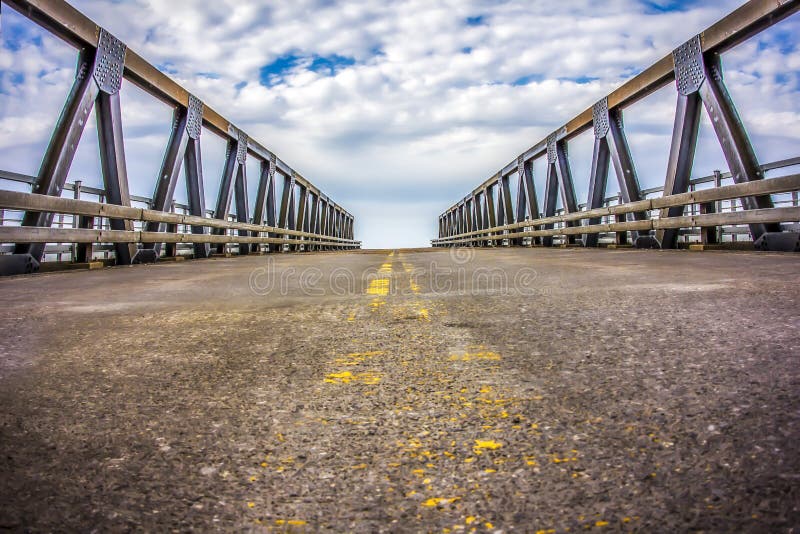 Faded Center Yellow Line of a Bridge Stock Photo - Image of suspension ...