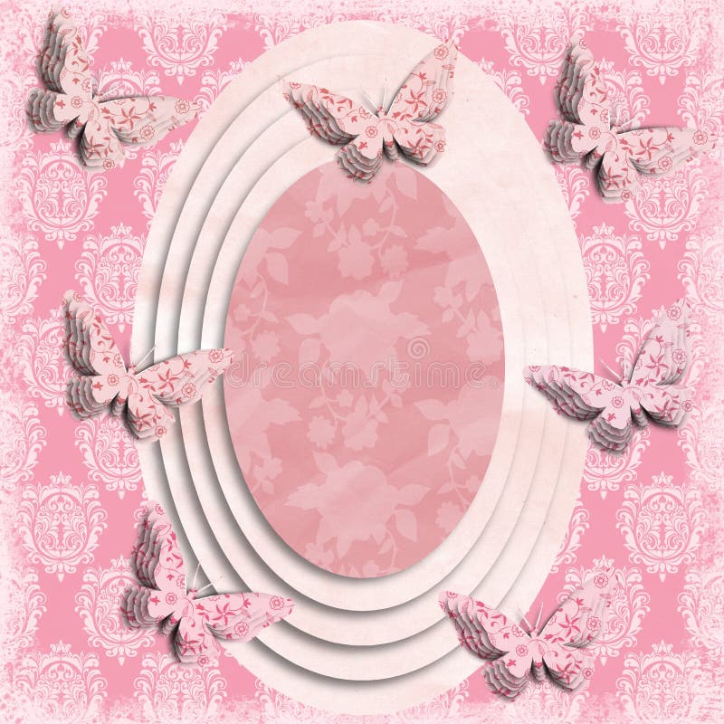 Faded Oval Butterfly Frame stock illustration. Illustration of colorful ...