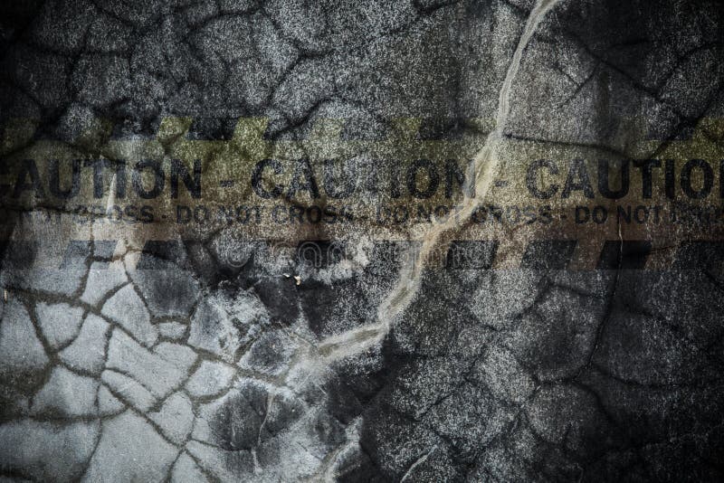 Faded Hazard Sign on Cracked Cement Wall Stock Image - Image of rusty ...