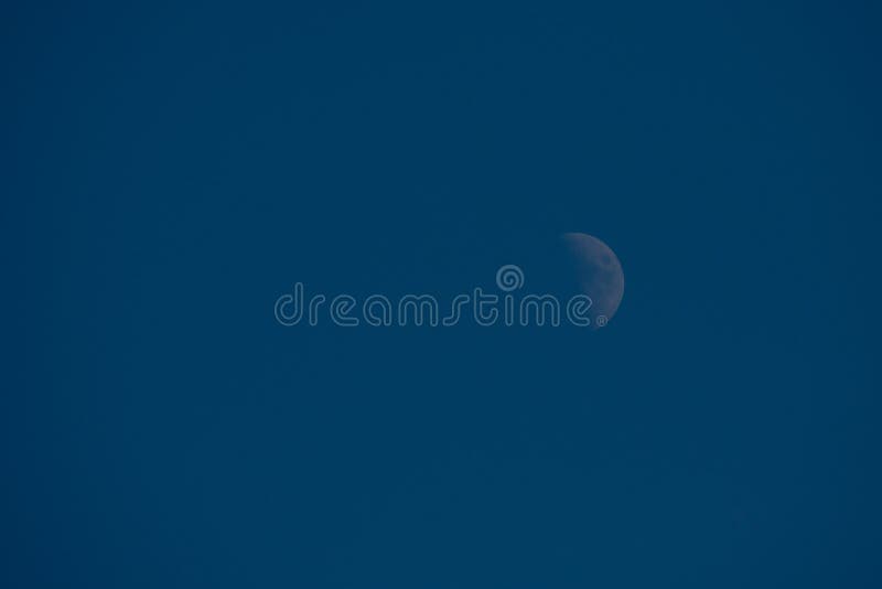 A Faded Moon on a Clear Blue Sky Stock Image - Image of crash, planet ...
