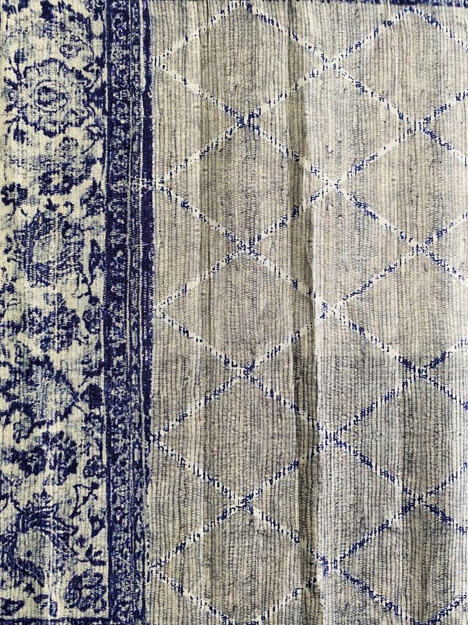 Faded Mughal Design Carpet with Blue and Beige Stock Photo - Image of ...